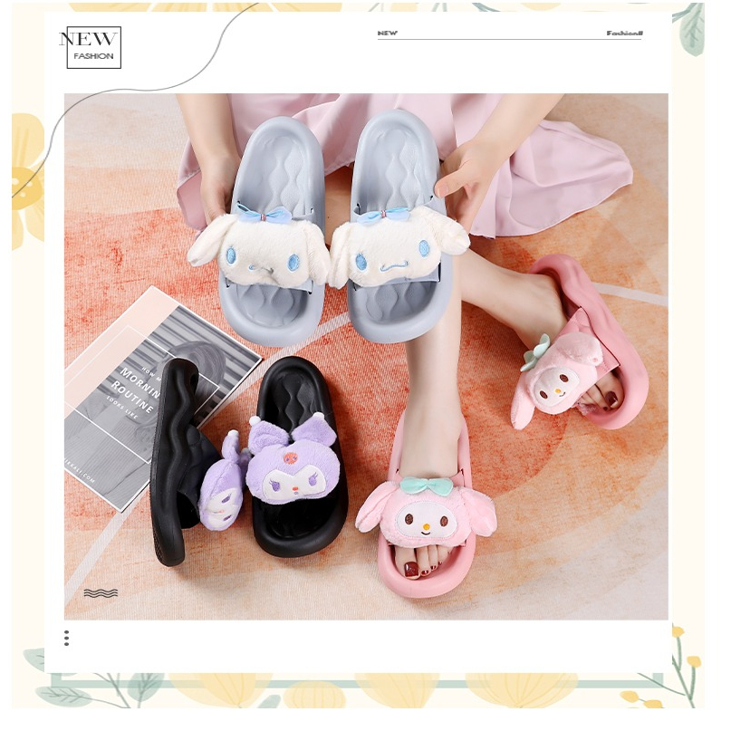 Jual SANDAL SELOP WANITA | SANDAL BONEKA LUCU | SENDAL PREMIUM BULU ...