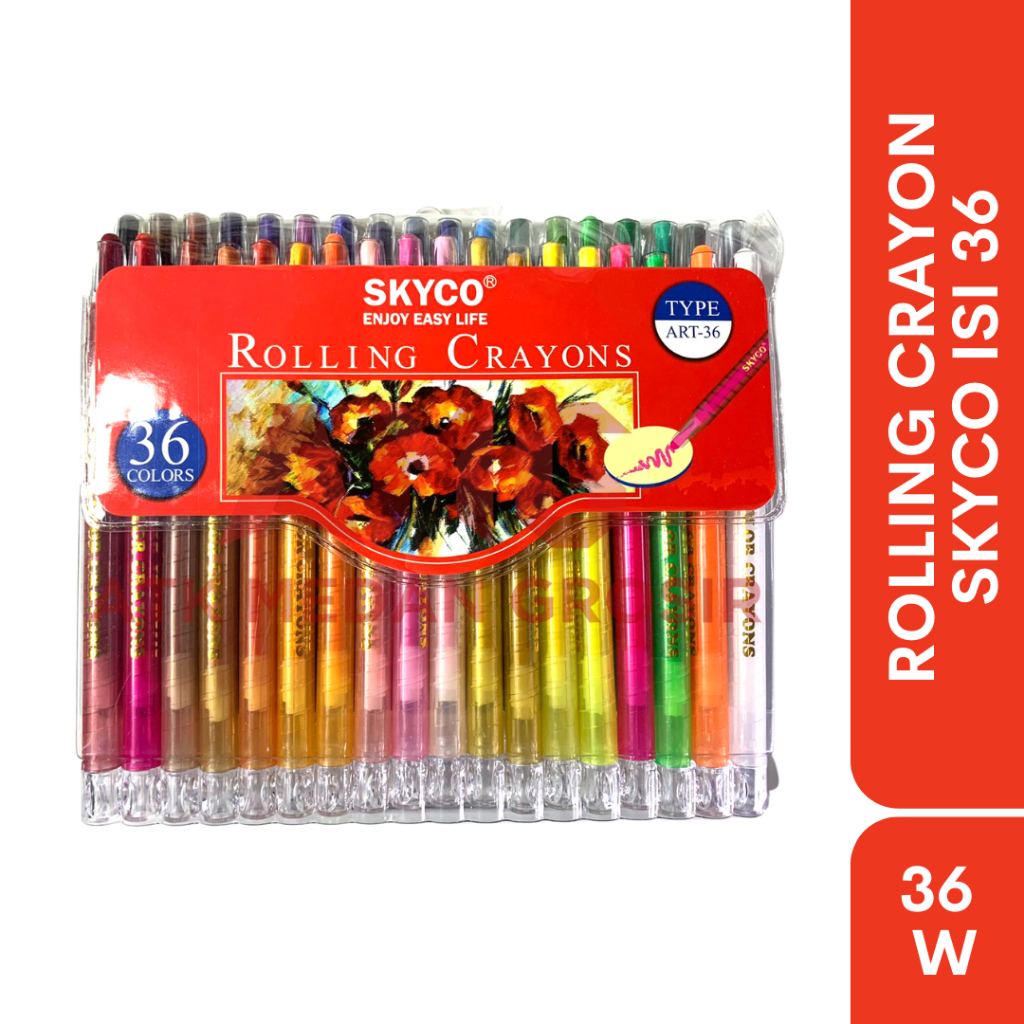 Jual ROLLING CRAYON SKYCO ISI 36 WARNA CRAYON PUTAR | Shopee Indonesia