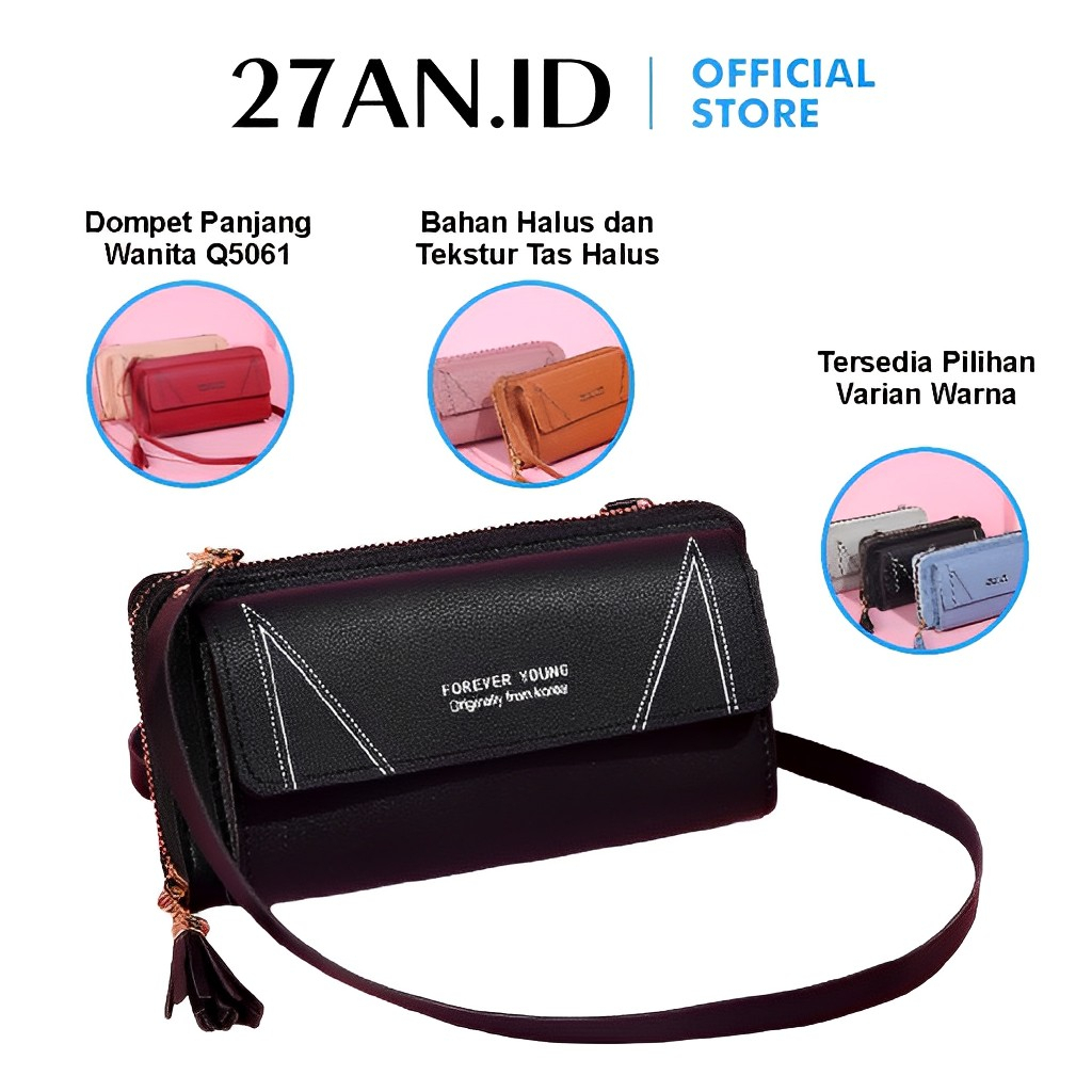 Jual (27AN.ID) Dompet Panjang Wanita Free Tali Q5061 Import Real Pict | Shopee Indonesia