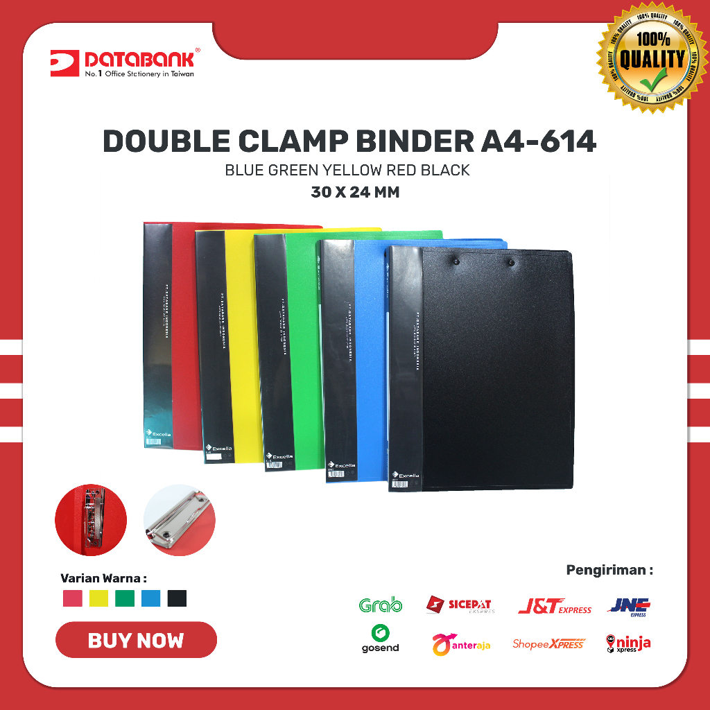 Jual DATABANK Double Clamp Binder A4 Penjepit Kertas Besi Sisi Kanan ...