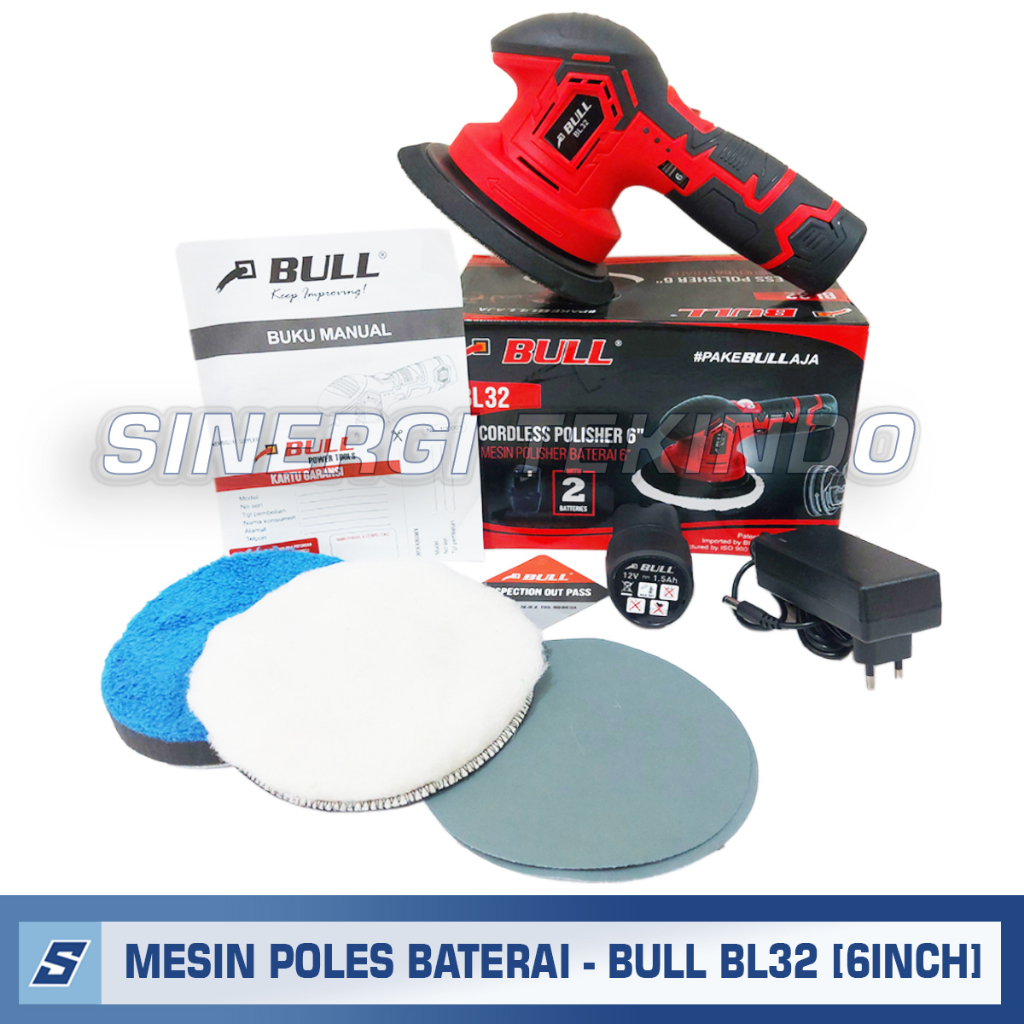 Jual Mesin Poles Baterai Mobil Motor - BULL BL32 Cordless Polisher BL ...
