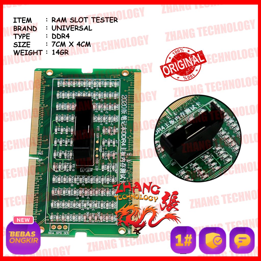 Jual [ ZHANG TECHNOLOGY ] DUMMY LOAD SODIM DDR4 DDR 4 LAPTOP RAM SLOT ...