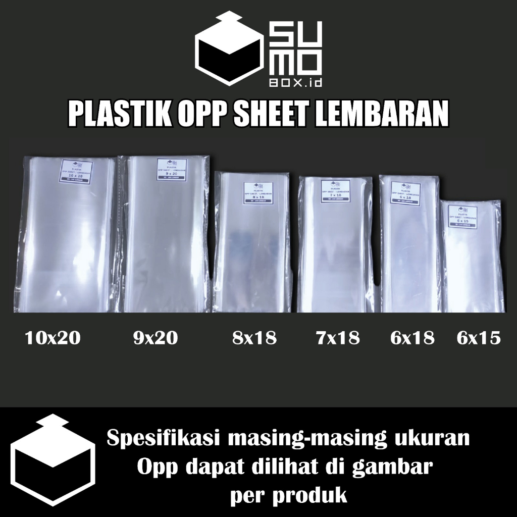 Jual Plastik OPP TANPA LEM One Sheet Lembaran 6x15 6x18 7x18 8x18 9x20 ...