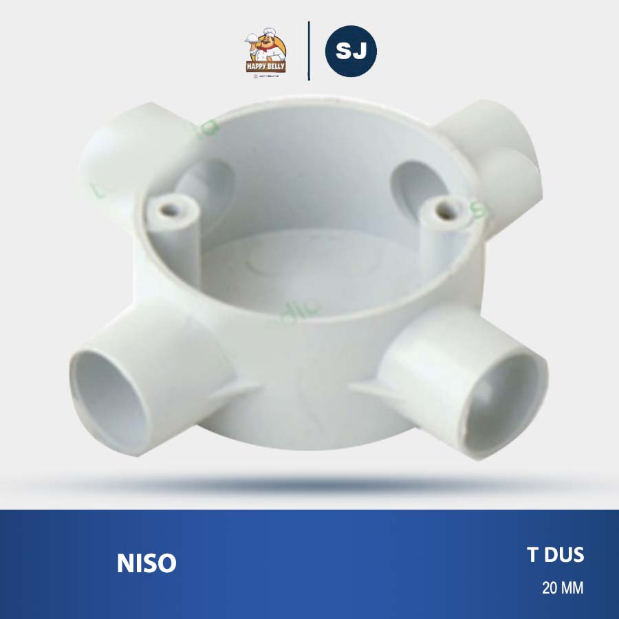 Jual T DUS / T-DUS / T DOS CABANG 4 NISO 20 MM PUTIH T DUS KABEL ...