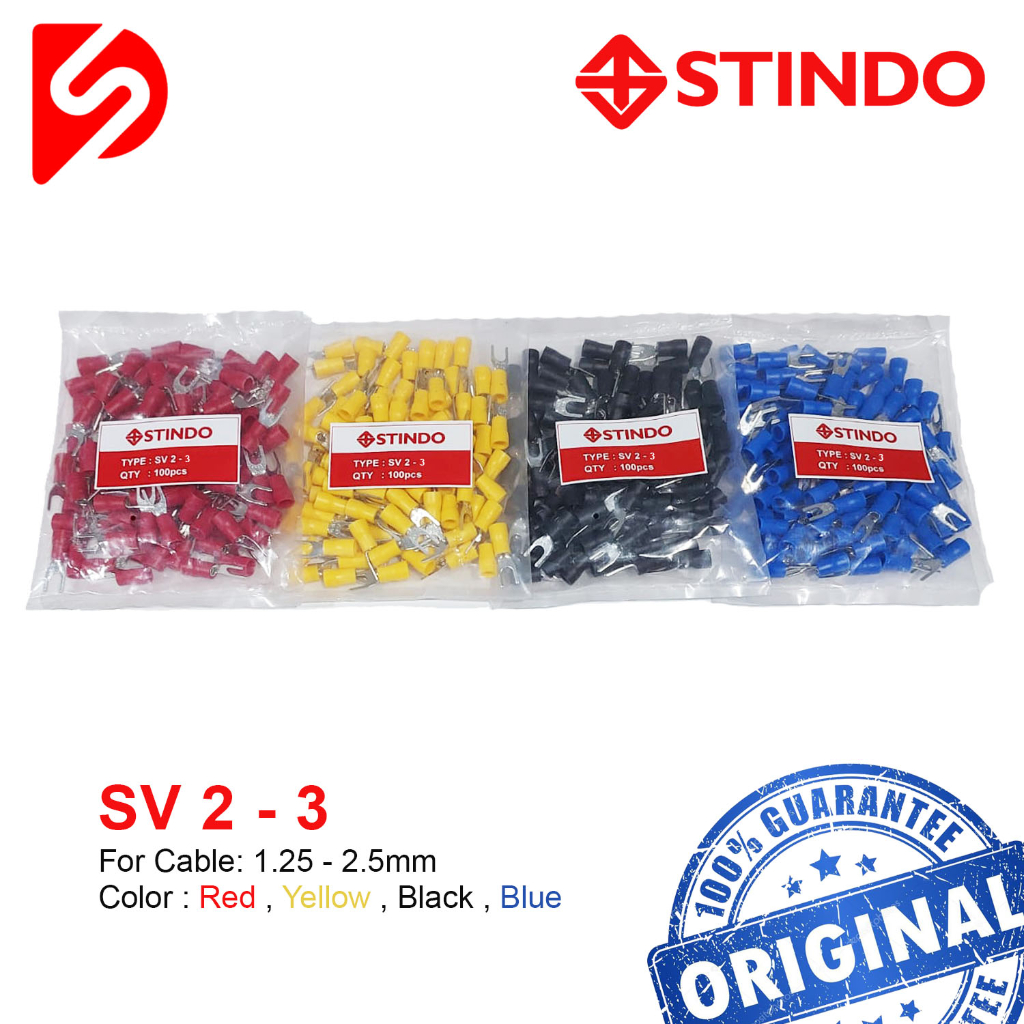 Jual Skun Y 2-3 SV2-3 Skun Garpu 2.5mm Fork Terminal SV2-3 2,5mm | Shopee Indonesia