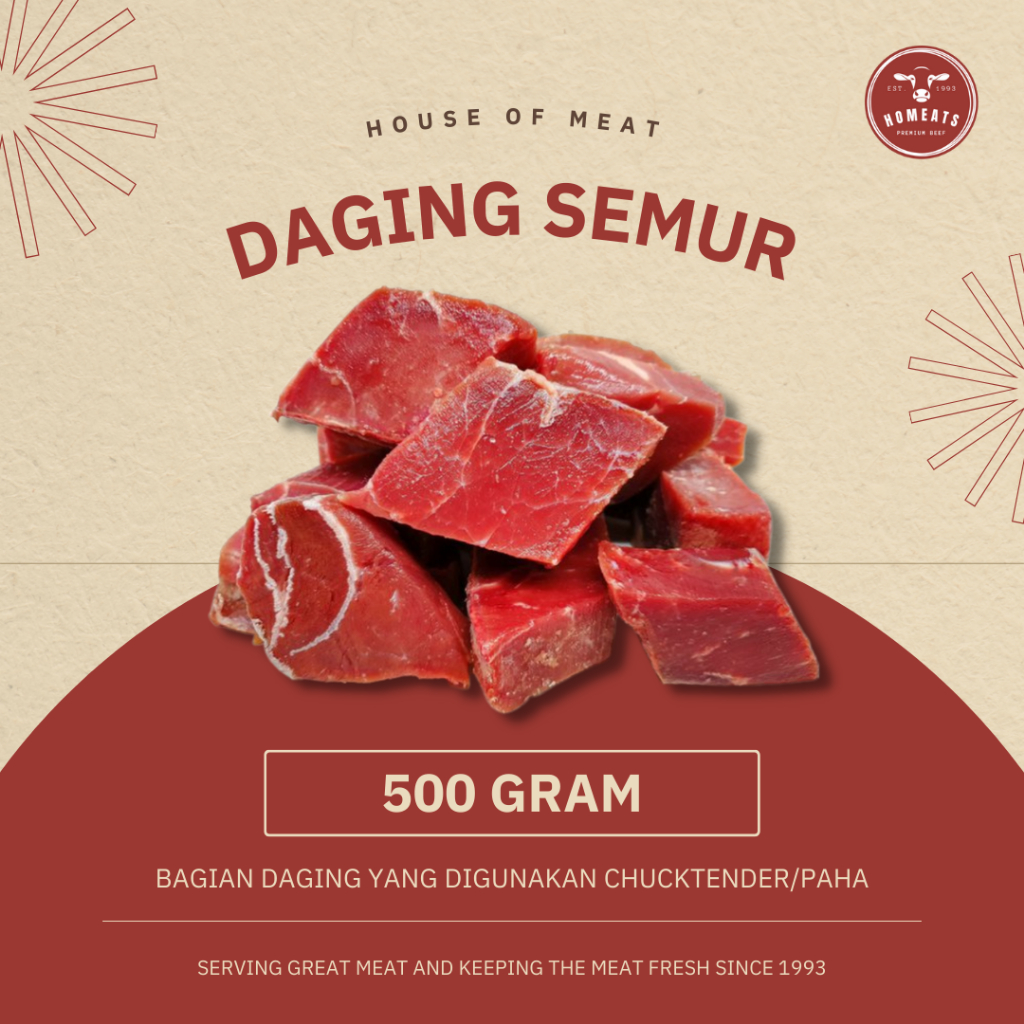 Jual Daging Semur Rendang Frozen Beef Import 500 Gram 1/2kg Halal ...