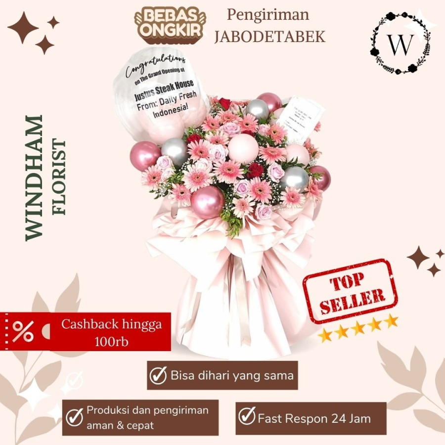 Jual Bunga Standing Flower Balon Selamat Congratulations Birthday ...
