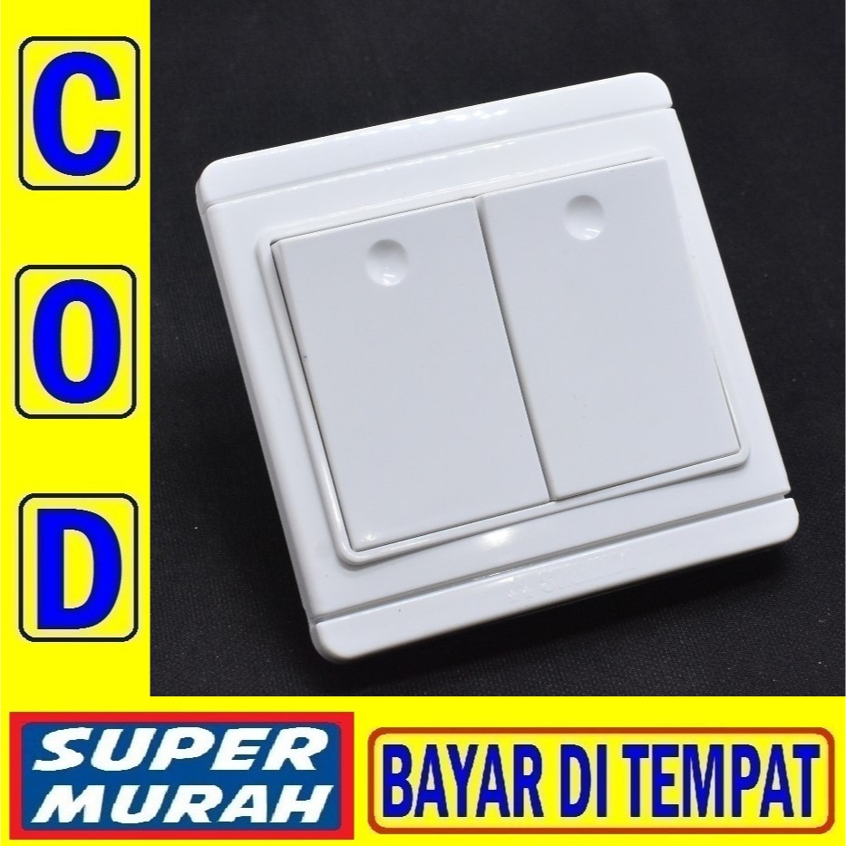 Jual 17M SAKLAR 2 GANG LEBAR Seri Dobel Double Saklar On Off Dinding ...