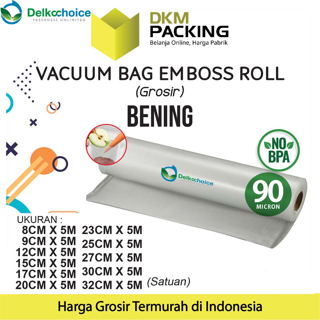 Jual Plastik Vacuum EMBOSS ROLL CLEAR 5Meter TRANSPARAN Vakum Embossed ...
