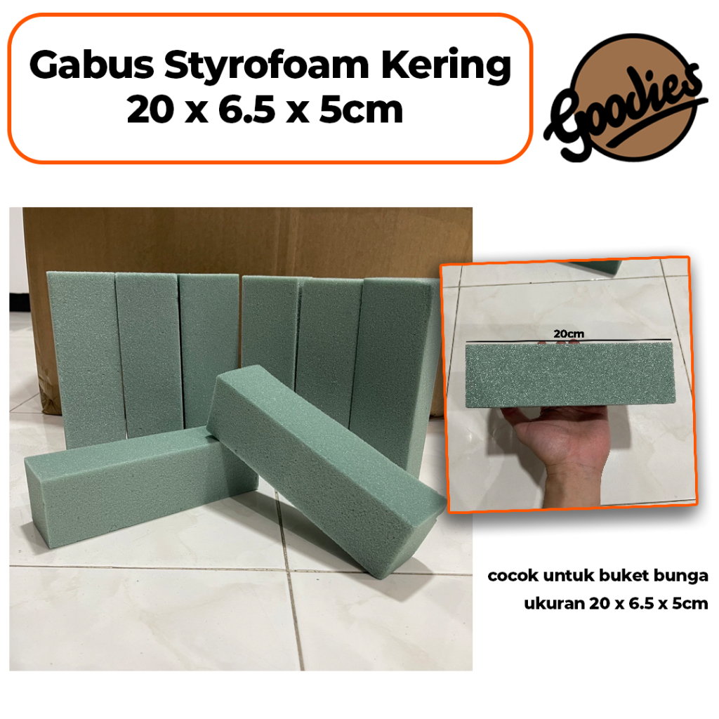 Jual Gabus Styrofoam Busa Bunga Kering (20 x 6.5 x 5cm) Gabus Oasis ...