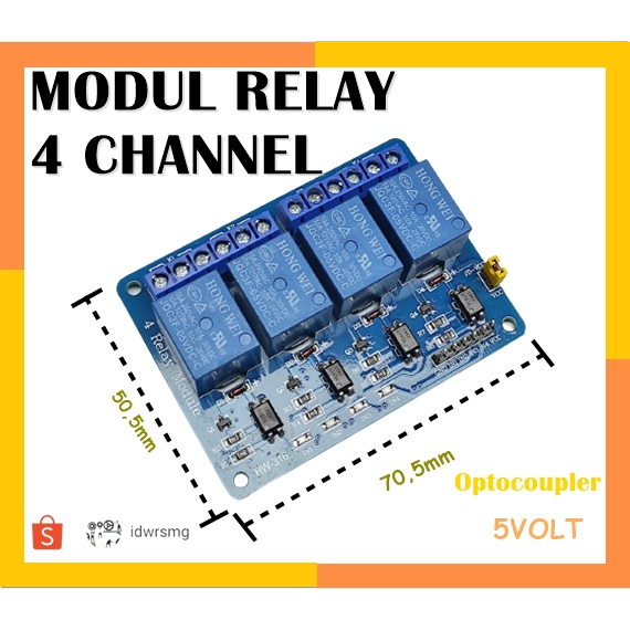 Jual Modul Relay optocoupler 4 Channel modul relay 4 channel | Shopee ...