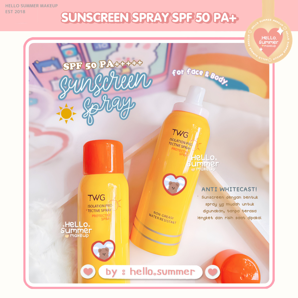 Jual Sunscreen Sun Protection Spray SPF 50 PA+ Face & Body 150ml ...