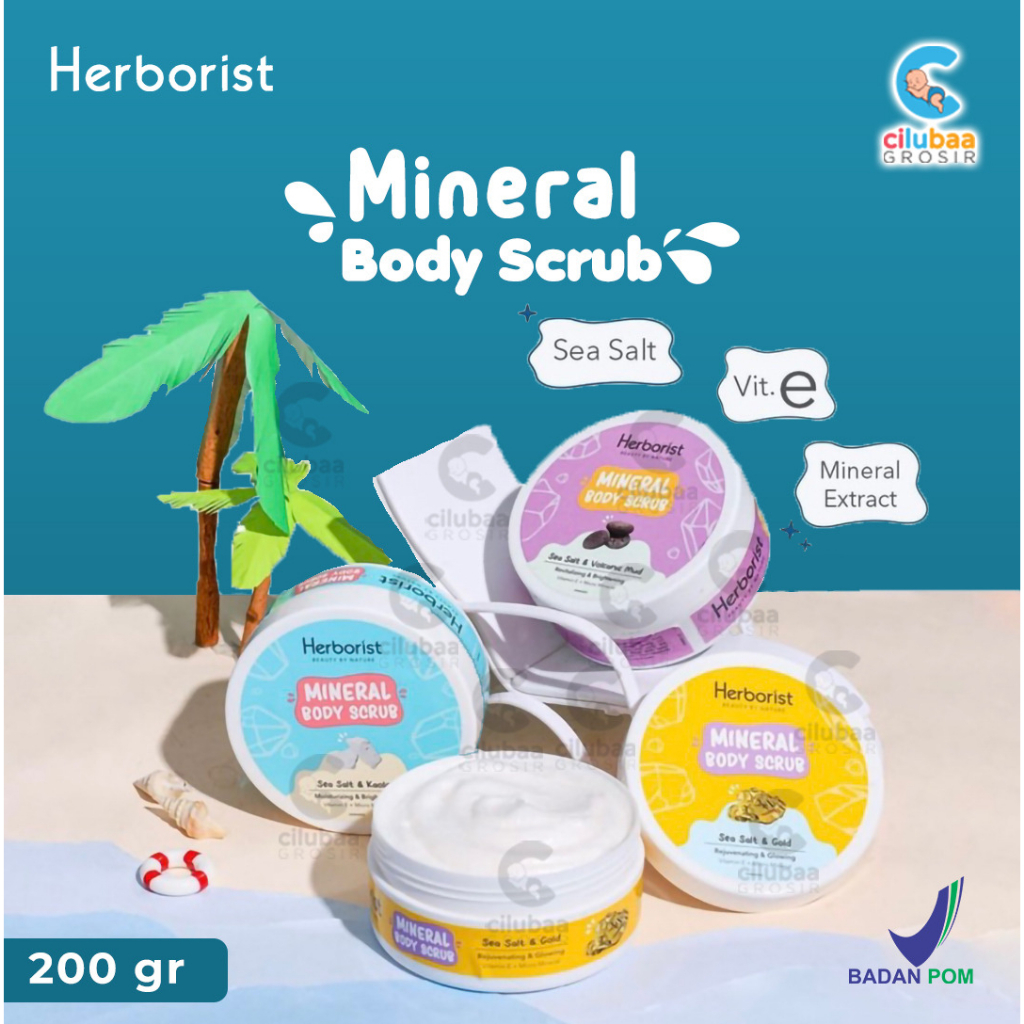 Jual Herborist Mineral Body Srub 200gr || Sea Salt & Kaolin Biru || Sea ...