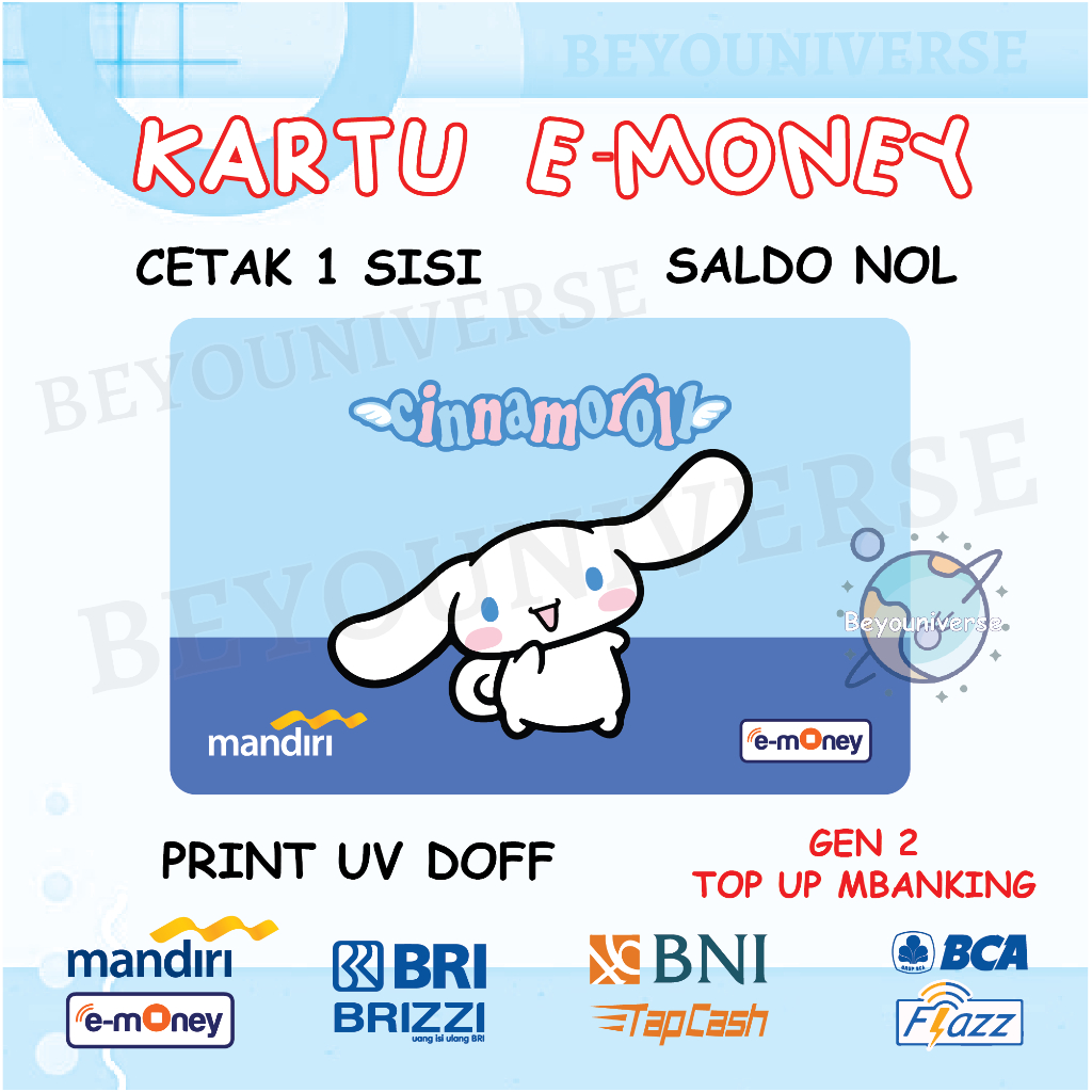 Jual Emoney Custom Etoll Cinnamoroll Sanrio Cute Kids Anak Kartu ...