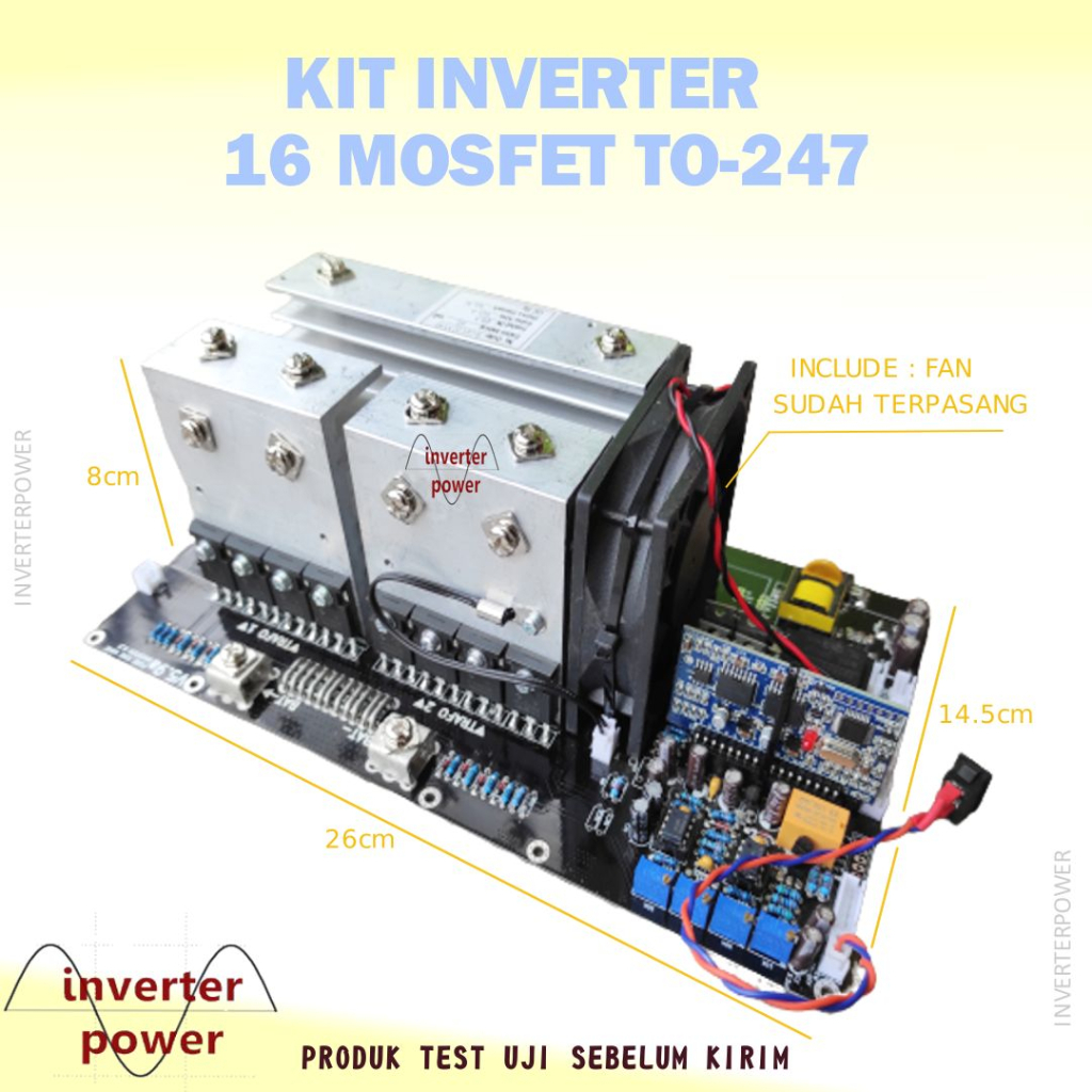 Jual inverter LF kit inverter 16Fet TO247 psw 16mosfet plus FAN | Shopee Indonesia