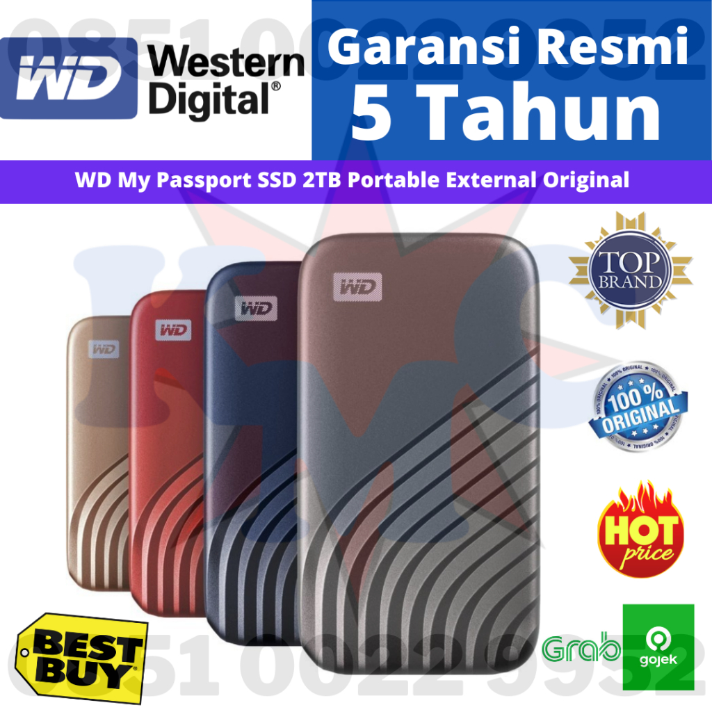 Jual SSD WD MY PASSPORT SSD 2TB EXTERNAL PORTABLE 2 TB ORIGINAL RESMI ...