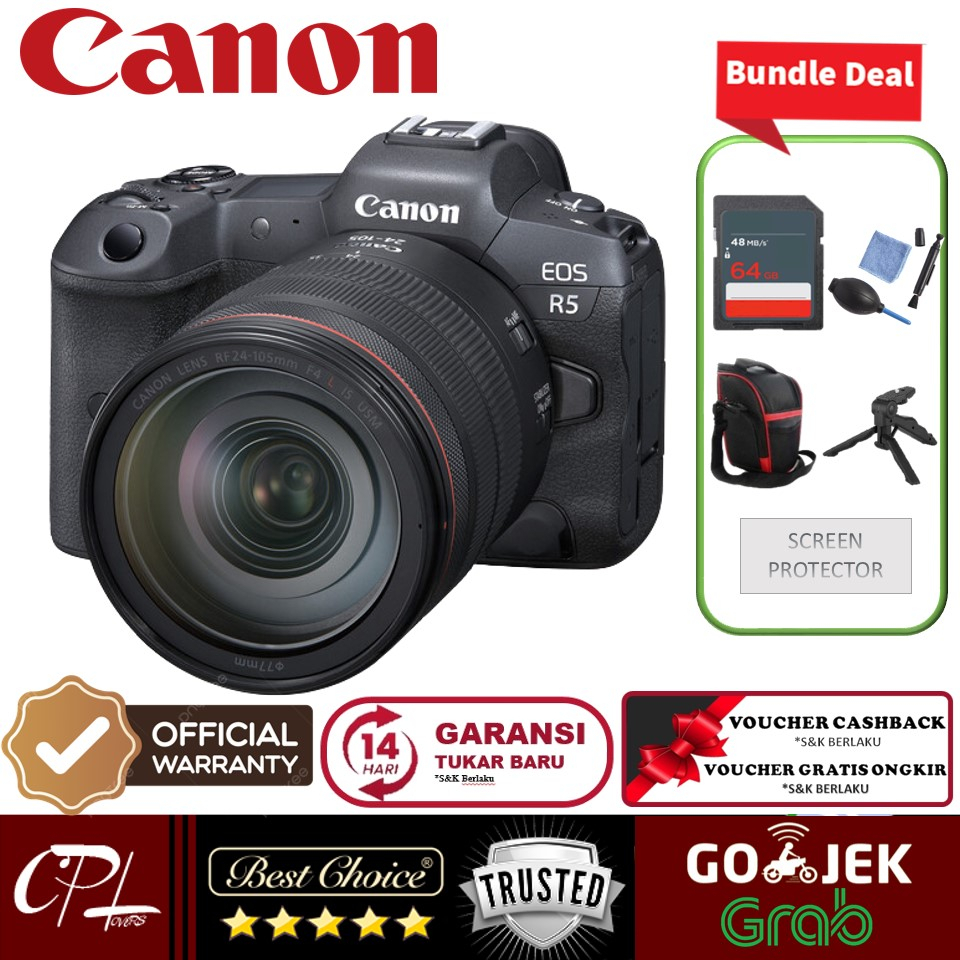 Jual Canon EOS R5 Kit 24-105mm f/4L IS USM Mirrorless Camera - GARANSI ...