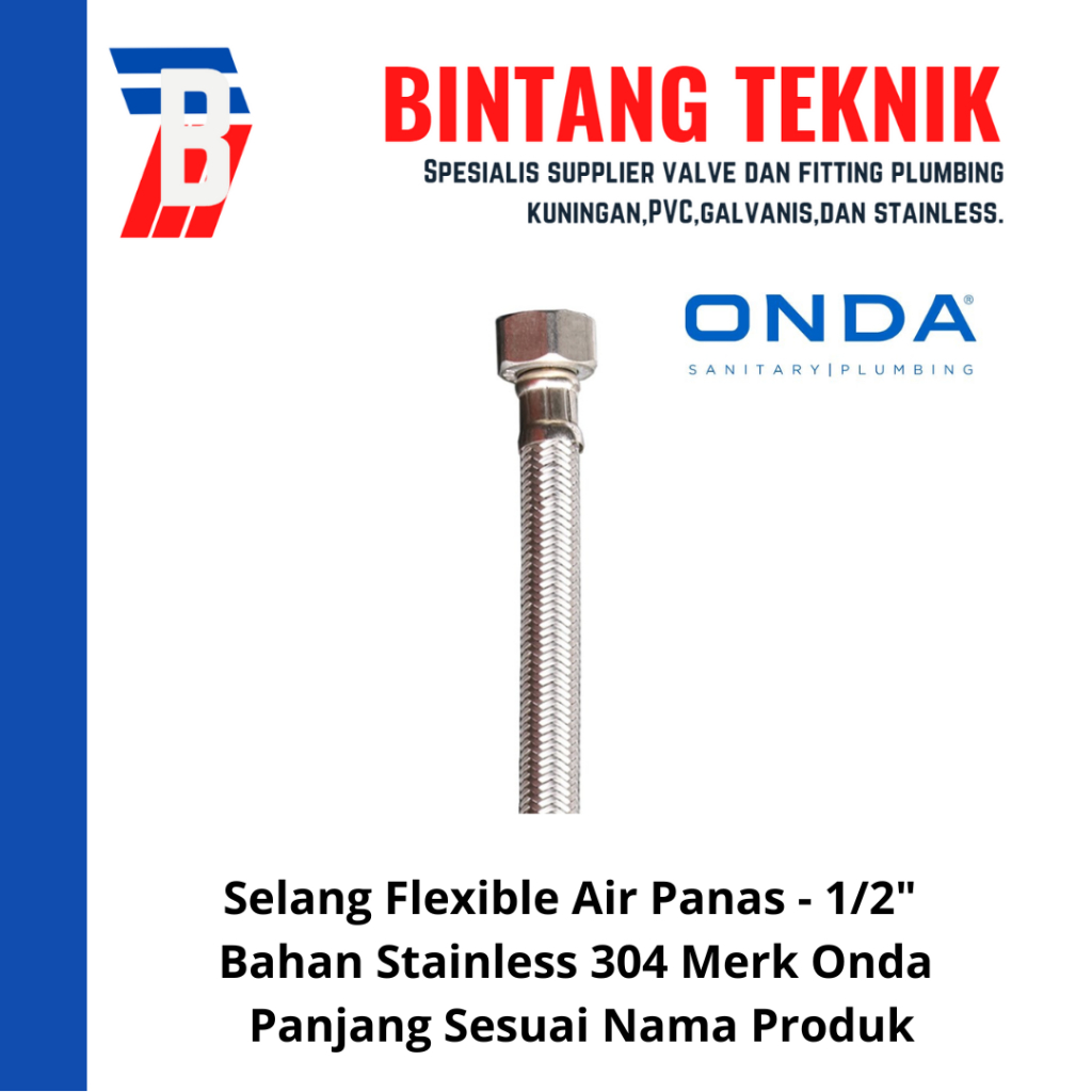 Jual Selang Fleksible Kaku Air Panas (Flexible Hose) 1/2" Onda 40 cm | Shopee Indonesia
