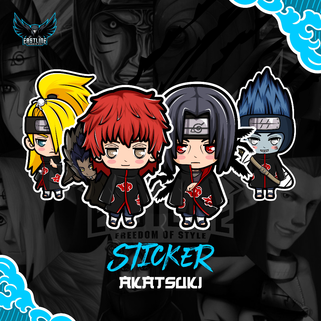 Jual Stiker Anime Karakter Lucu Chibi Naruto Akatsuki Bahan Vinyl ...