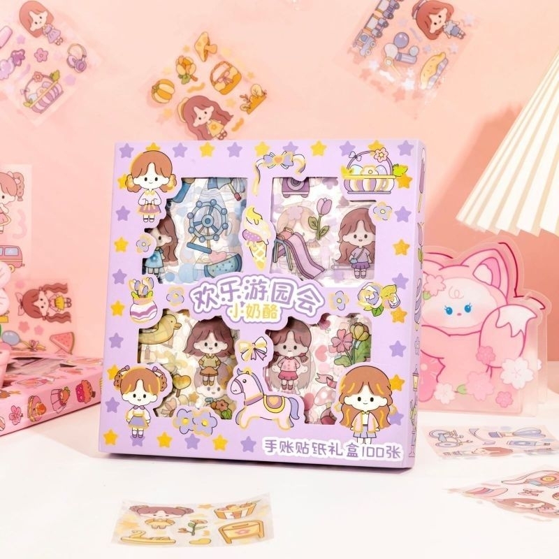 Jual Stiker Momo / Stiker Lucu kotak kecil & Stiker 100 Lembar 4 Warna ...