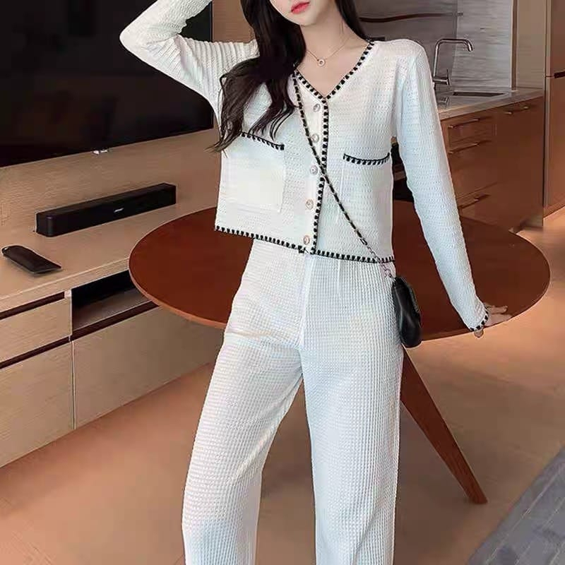 Jual One Set Cardigan & Long Pants Rajut Korean Style 65635 | Shopee ...