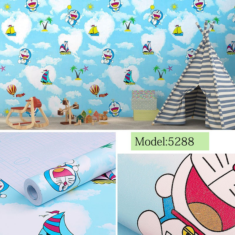 Jual WALLPAPER KAMAR ANAK KARAKTER | DEKORASI WALLSTIKER 3D DINDING RUMAH DORAEMON HELLO KITTY ...
