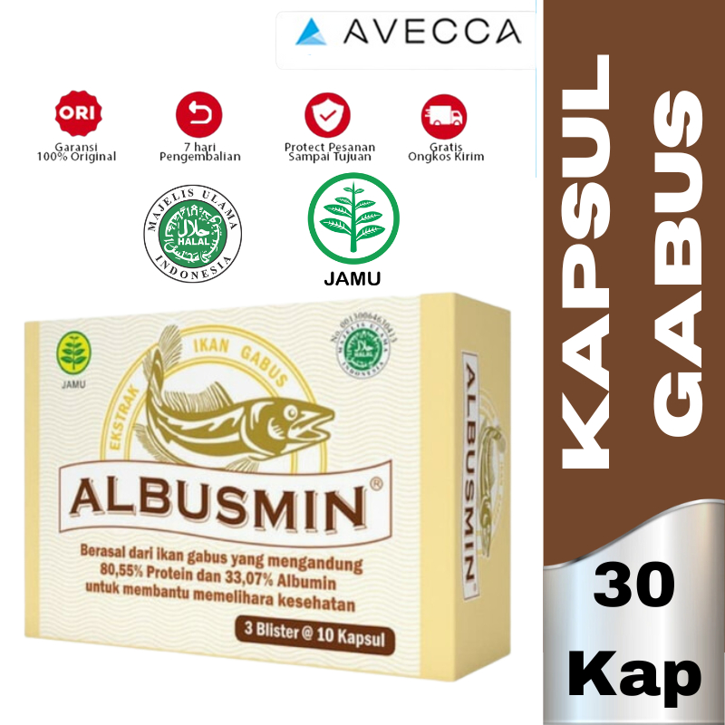 Jual Albusmin 30 Kapsul / Albumin / Ikan Gabus / Asam Amino / Suplemen ...