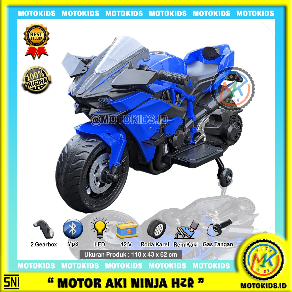 Jual Mainan Motor Aki Anak NINJA H2R MOTOKIDS MO KIDZ MOB 3066 KAWASAKI ...