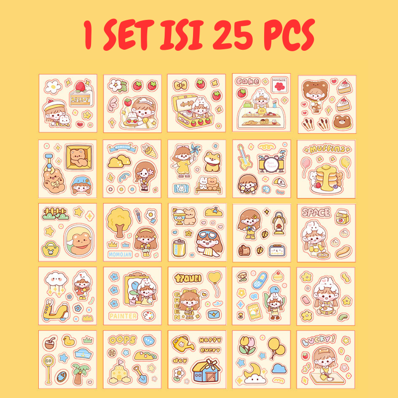 Jual Stiker Sticker Aesthetic Lucu Kartun Momo Karakter Anak Korea ...