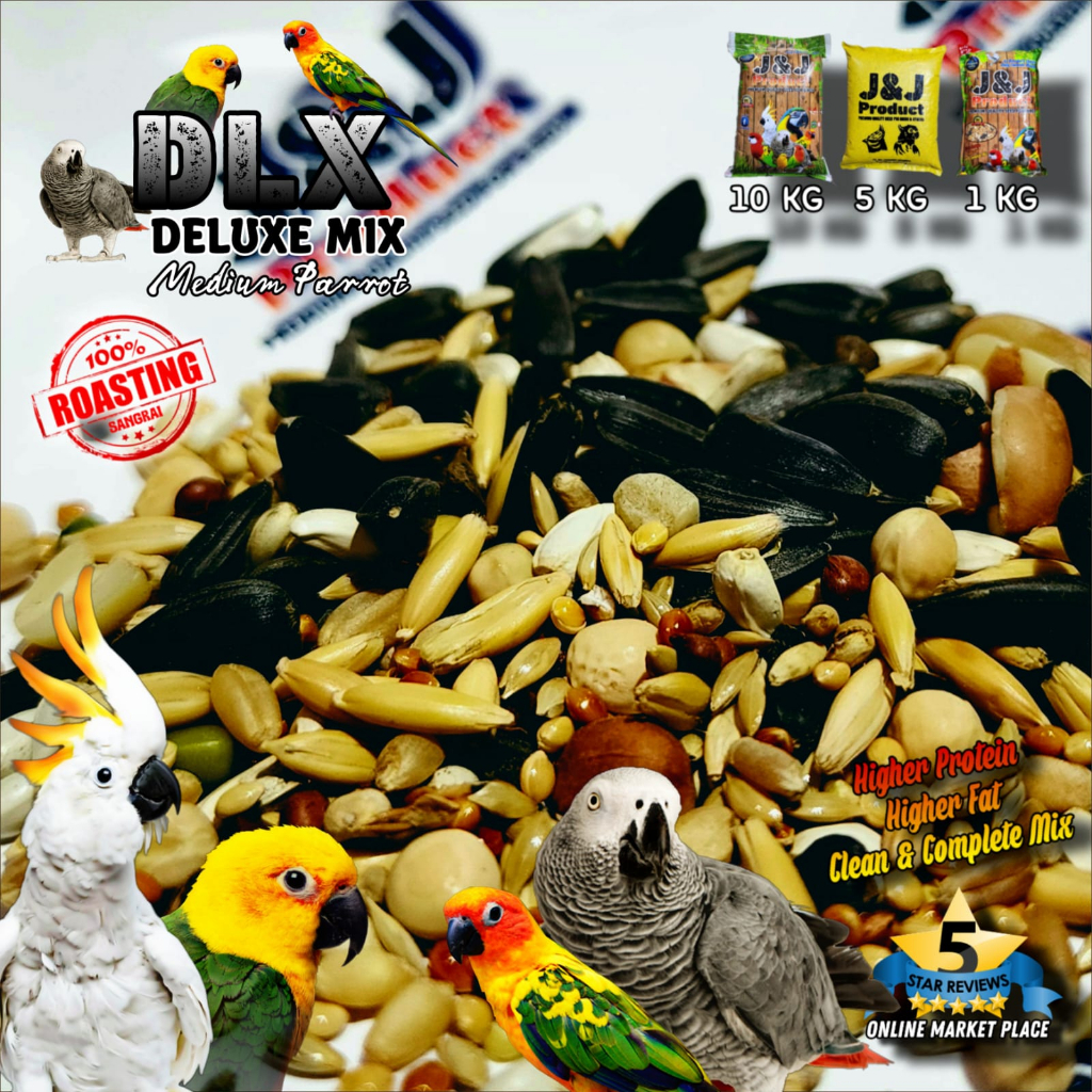 Jual J&J Premium Seed Deluxe Mix 9Kg pakan sunconure kakatua afgrey ...