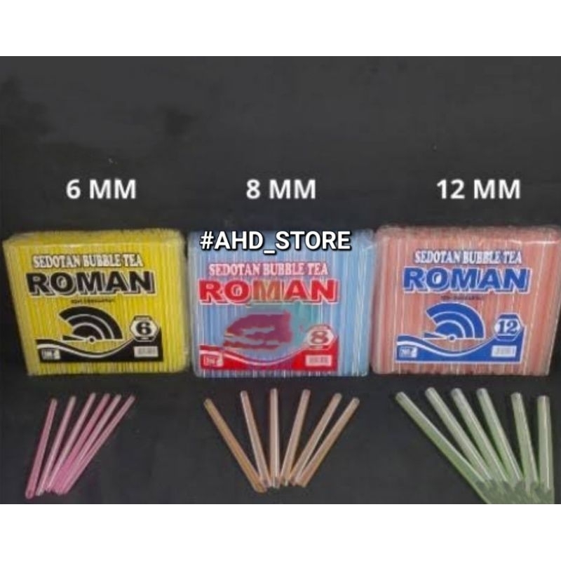 Jual Sedotan BUBBLE TEA ROMAN warna 6mm,8mm, 12mm( isi 200gr) | Shopee ...