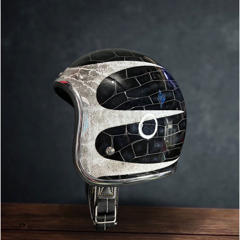 Jual Slimhead 500TX Patina Crack Tapper - Helm Custom Slimhead Chopper ...