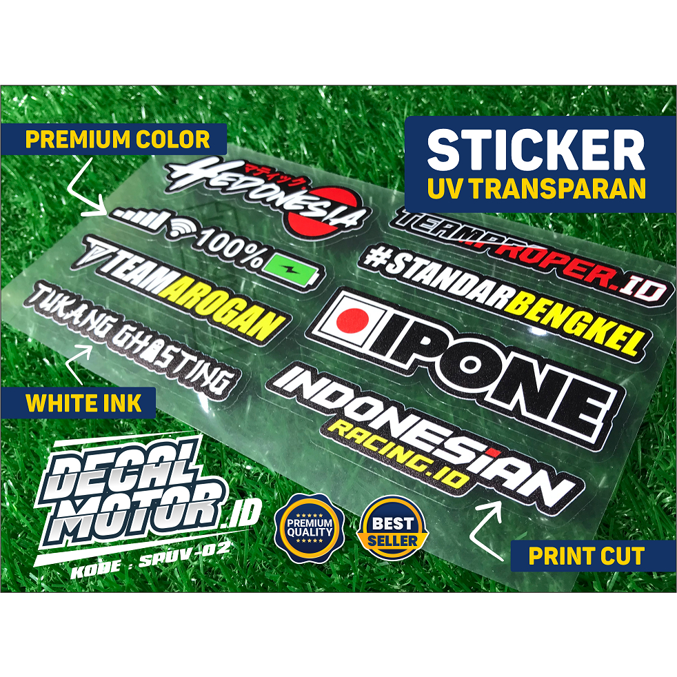 Jual Sticker Racing Uv Transparan Pack Print & Cutting Stiker Sponsor ...