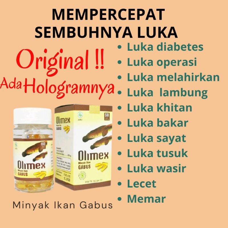 Jual KAPSUL OLIMEX ORIGINAL ASLI MINYAK IKAN GABUS KUTUK OBAT LUKA ...