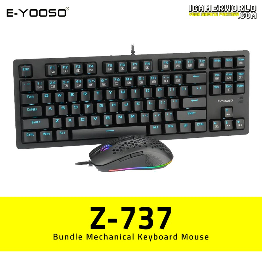Jual E-Yooso Z737 Tenkeyless Mechanicel Keyboard Bundle Mouse Gaming ...