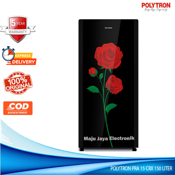 Jual Kulkas 1 Pintu POLYTRON PRA 15 CRX 150 Liter Pintu Kaca | Shopee ...