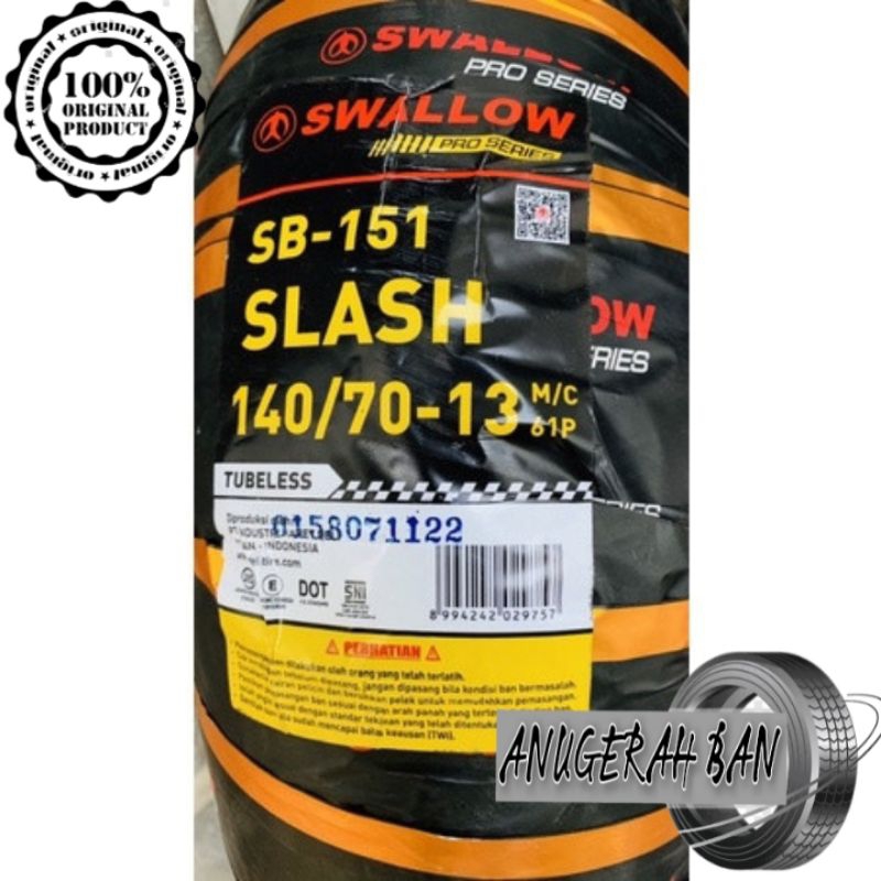 Jual Ban Luar Swallow SB 151 Slash 140 70-13 TL MC 61 P | Shopee Indonesia