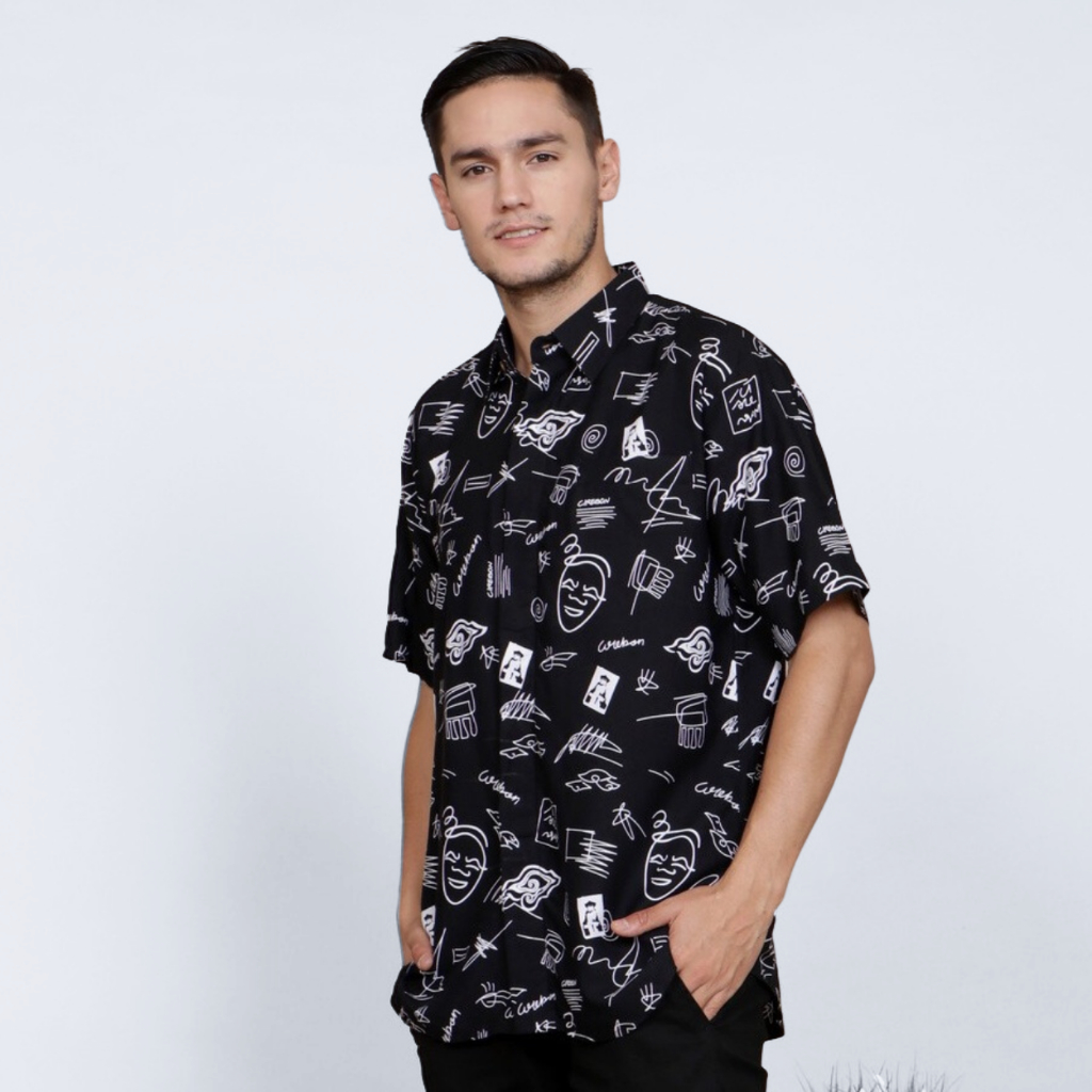 Jual BATIK TRUSMI Kemeja Kerja Batik Atasan Pria Hem Motif Topeng ...