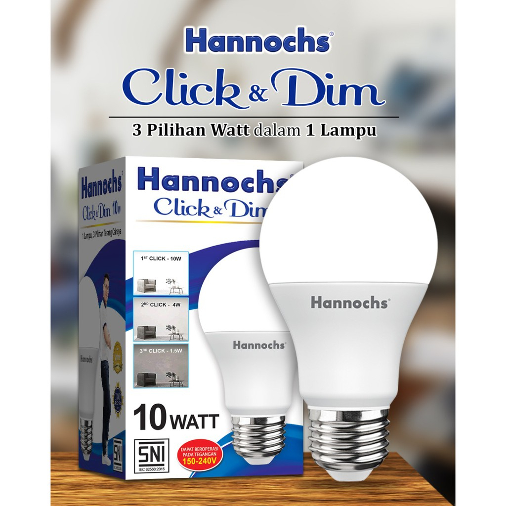 Jual Hannochs Click amp Dim LED Bulb 10 Watt Standar SNI 3 tingkat ...