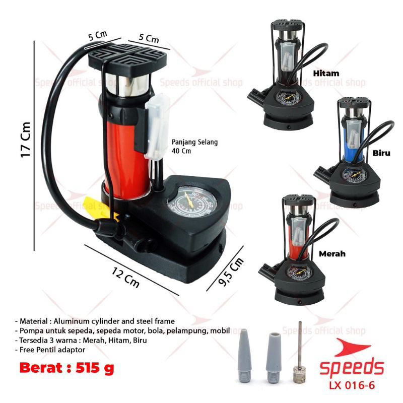 Jual PUMP FOOT MINI PORTABEL POMPA ANGIN INJAK BAN MOTOR SEPEDA SPEEDS ...