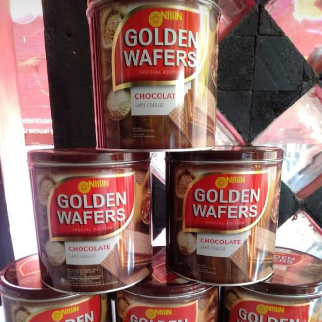 Jual Nissin Golden Wafer 267G biscuit wafers Kaleng jajan hari raya ...
