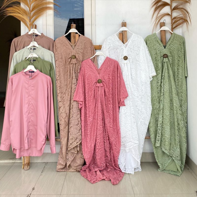 Jual KAFTAN BROKAT GAIA + FULL FURING | Shopee Indonesia