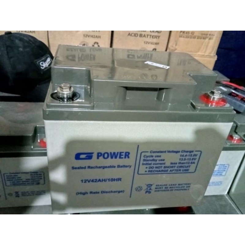 Jual BATTERY vrla merek G power 12 v 42ah | Shopee Indonesia