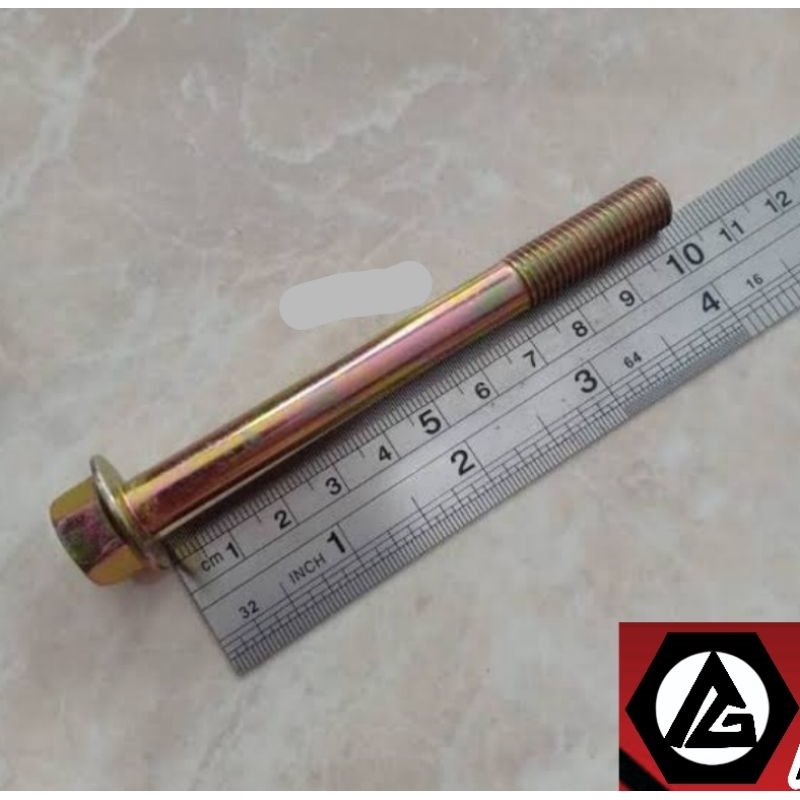 Jual Baut Flange M12x100 Kuning / Flange Bolt M12 x 100 - P1.25 / Baut ...