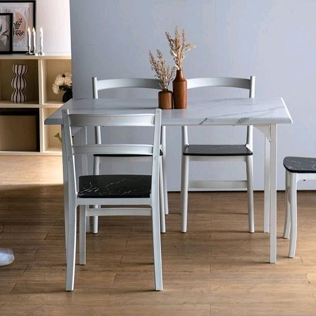 Jual Meja Makan 4 Kursi Minimalis Motif Marmer | Shopee Indonesia