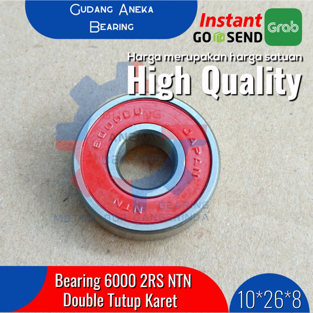 Jual Bearing 6000 2RS NTN Japan Tutup Karet High Quality Laher Klaher Sparepart | Shopee Indonesia