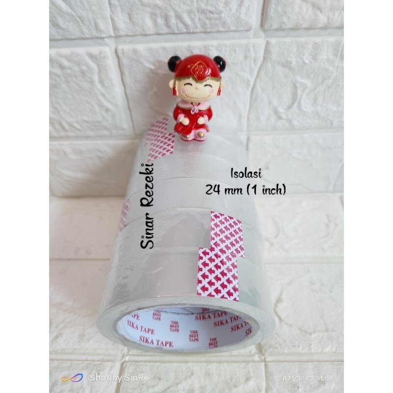 Jual 1 roll!! Isolasi 24mm 1 inch sika/sika tape 24mm/Isolasi kertas ...