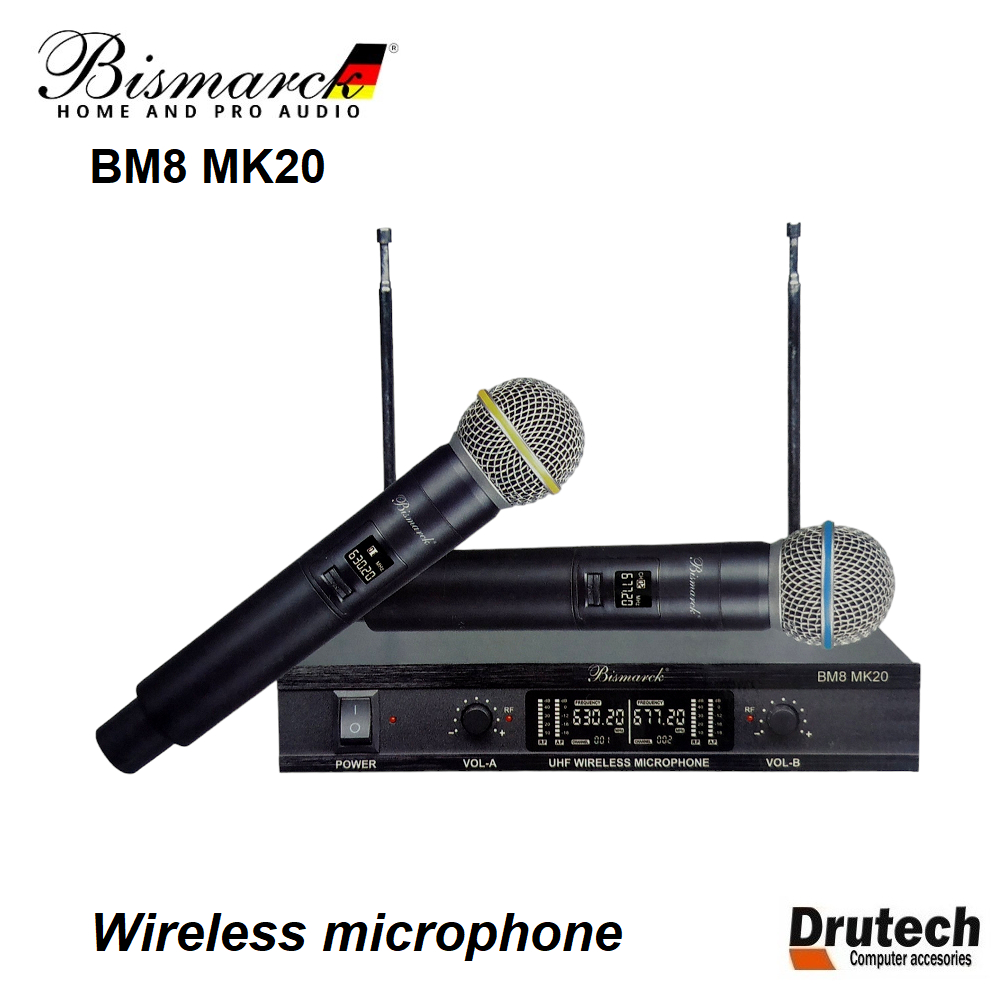 Jual Mic Wireless Bismarck BM8 MK20 Legend Vocal Microphone | Shopee ...