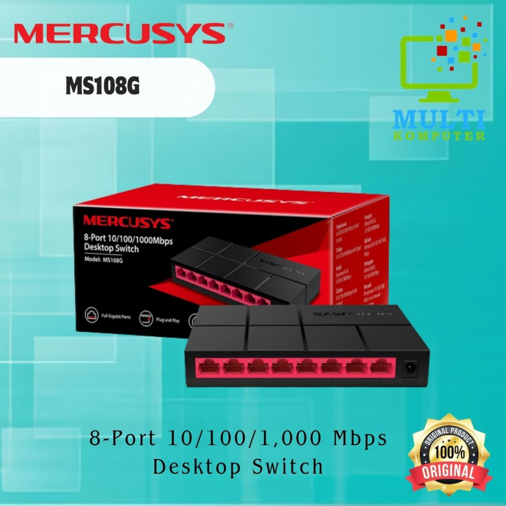 Jual Mercusys MS108G 8-Port 10/100/1000 Mbps Desktop Switch | Shopee ...