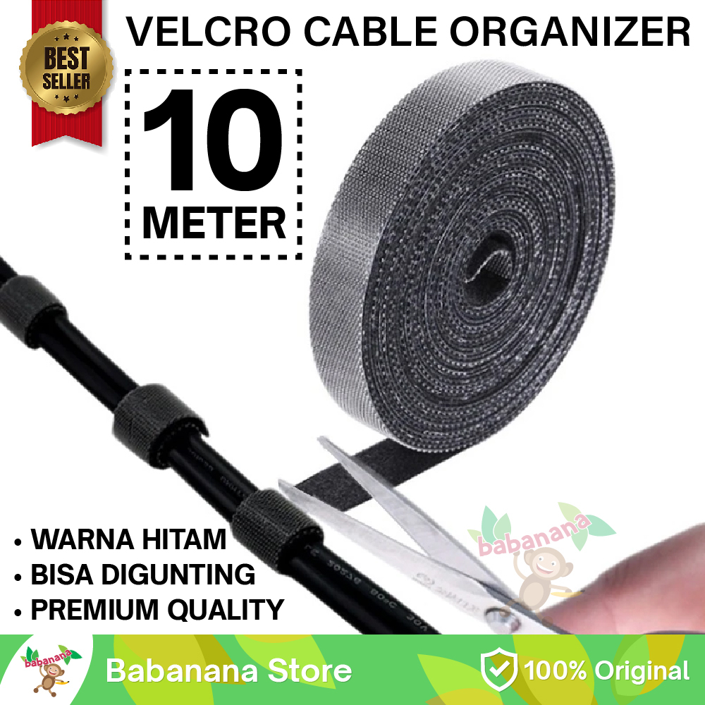 Jual Pengikat Kabel 10 Meter pengikat kabel strap cord holder perapih ...